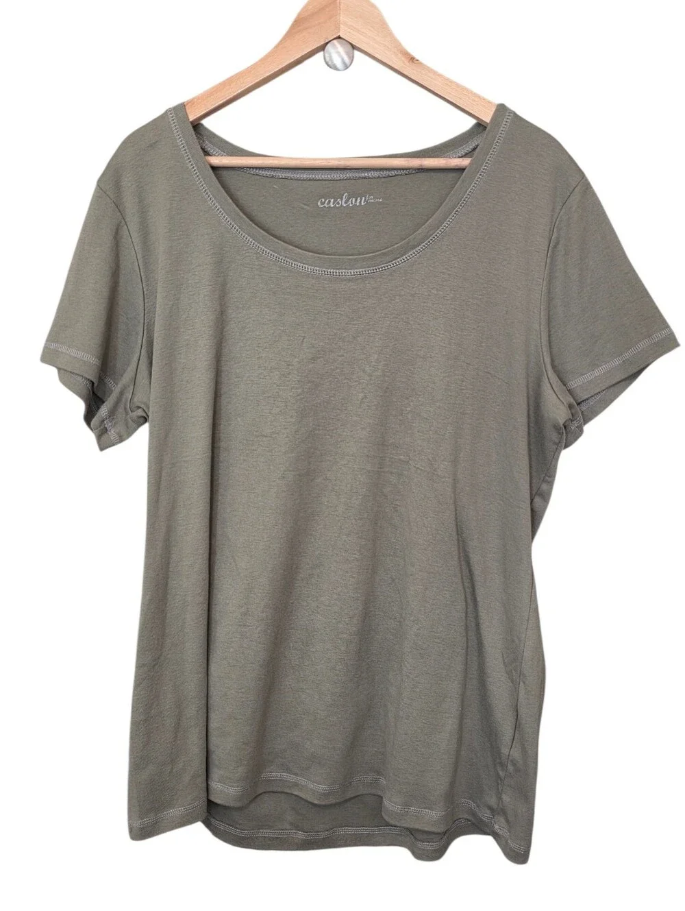 Caslon | Tops | Caslon 0 Cotton Sage Green Scoop Neck Tshirt Euc Sz Xl ...